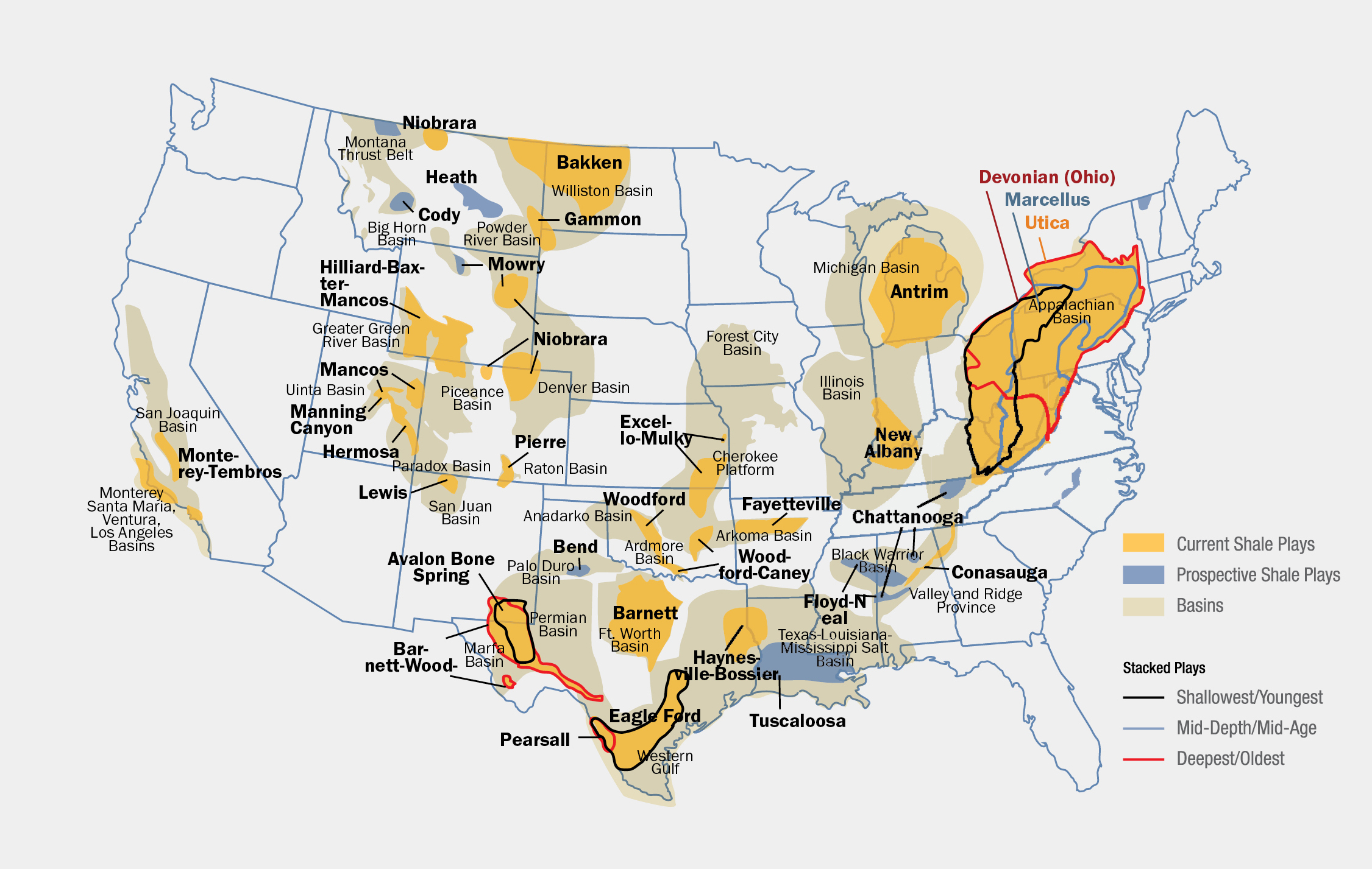 Shale Plays in the Lower 48 States - Hi-Res (July 2014)